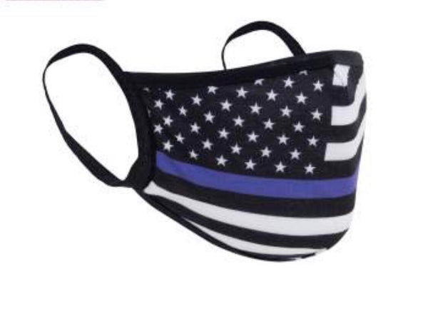 Thin Blue Line USA Flag Mask – Homeland Heroes USA